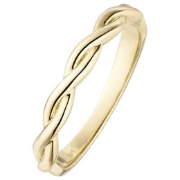 Goldring Jobo "Ring Wei&szlig;goldring geflochten" Gr. 50, gold (gelbgold 585), Fingerringe, Damen, 50, Gelbgold 585, Goldring, 585 Gold