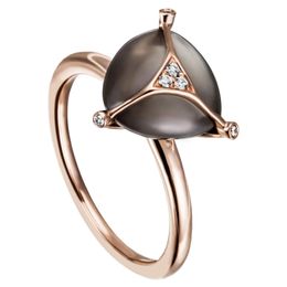 Jobo Damen Diamantring "Ring Roségoldring", 56, SI = kleine Einschlüsse, Diamanten Roségold 585grau, Diamanten, Roségold 585, Fingerringe