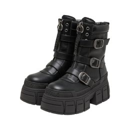 Buffalo Damen Stiefel "Buffalo GOSPHER BOOTIE TECH - VEGAN NAPPA", Gr. 37schwarz, Polyurethan, unifarben, Schuhe