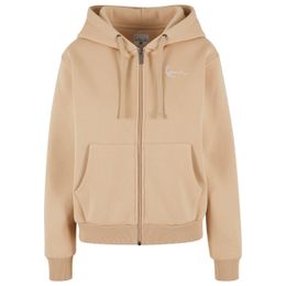 Karl Kani Damen Sweatjacke "Karl Kani Karl Kani Chest Signature Essential Zip Hoodie"sand, Gr. XS, 65% Baumwolle, 35% Polyester, Sweatjacken