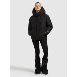 Steppjacke Khujo "PEEKE2 WITH GLOVES", Damen, Gr. S, schwarz, 100% Polyester, unifarben, eingesetzt elastischer Bund mit Windstopper, Jacken Steppjacke