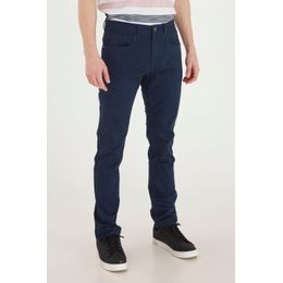 5-Pocket-Hose Blend "BHSaturn", Herren, Gr. 31, Länge 32, navy, Web, 98% Baumwolle, 2% Elasthan, unifarben, regular fit lang, Hosen 5-Pocket-Hose, Chinohose mit zahlreichen Leder-Logopatches
