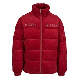 Winterjacke Karl Kani "Karl Kani Unisex KM233-038-1 KK Retro Corduroy Puffer Jacket", Herren, Gr. L, dunkelrot, 100% Baumwolle, unifarben, normal, hoch geschlossener Ausschnitt, Jacken Winterjacke