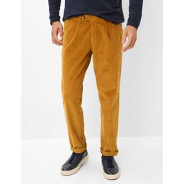 Bundfaltenhose Eurex By Brax "Style LUIS", Herren, Gr. 26U, Unterbauchgrößen, curry, Web, 98% Baumwolle, 2% Elasthan, Hosen