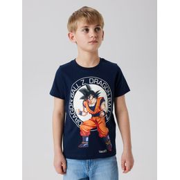 name it Jungen T-Shirt "NKMJES DRAGON NREG SS TOP BOX NOOS VDE", blau, Gr. 146, bedruckt, Jersey, Obermaterial: 100% Baumwolle, Shirts, mit großem