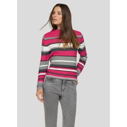 Strickpullover Rabe "Pullover", Damen, Gr. 46, pink, 50%Baumwolle, 50%Polyacryl, geringelt, gerader Abschluss, Pullover Strickpullover
