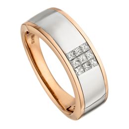 Jobo Damen Diamantring "Ring Ros&eacute;goldring Princess", 58, SI = kleine Einschl&uuml;sse, Diamanten Ros&eacute;gold 585ros&eacute;gold 585, Diamanten, Ros&eacute;gold 585,