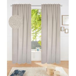 Verdunkelungsvorhang my home "Fleuriss" Gr. 3, sand, B:135cm H:225cm, Polyester, Polyester, Gardinen, Wohnzimmer,Schlafzimmer,Arbeitszimmer