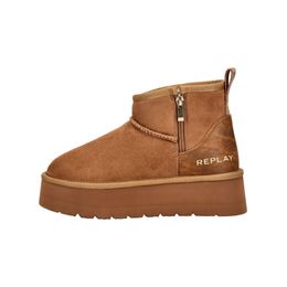 Replay Damen Plateaustiefelette "Replay Stiefelette Lederimitat", Gr. 40braun, Lederimitat, Schuhe