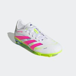 Fu&szlig;ballschuh adidas Performance "PREDATOR LEAGUE KIDS FG/MG", M&auml;dchen, Gr. 38, wei&szlig; (cloud wei&szlig;, lucid pink, lucid lemon), Synthetik, Schuhe Fu&szlig;ballschuh, f&uuml;r Rasenpl&auml;tze