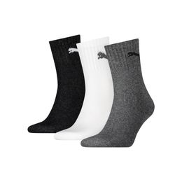 Puma Herren Sportsocken "short crew", Gr. 35, schwarz-wei&szlig;, Baumwollmischung, Elasthan, Polyamid, Polyester, uni und meliert, Socken, gepolsterte