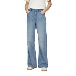 s.Oliver Damen Schlagjeans "SURI"mid blau used32, Gr. 40, unifarben, Denim/Jeans, Obermaterial: 76% Baumwolle, 23% Polyester, 1% Elasthan, Jeans, mit