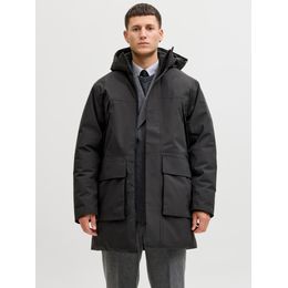 Jack & Jones JACK & JONES Herren Parka "JPRCCMOON PARKA SN", schwarz, Gr. S, unifarben, Web, Obermaterial: 100% Polyester, Jacken