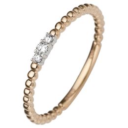 Jobo Damen Diamantring "Ring Goldring schmal", 58, SI = kleine Einschlüsse, Diamanten Roségold 585 Weißgold 585roségold 585, Diamanten, Roségold 585,