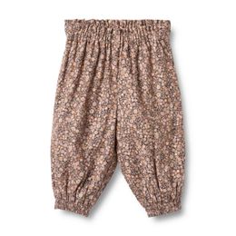 Stoffhose Wheat "Wheat Trousers Lined Polly", Kinder, Gr. 68, schwarz sea garden, 100% Baumwolle, gebl&uuml;mt, normal, Hosen Stoffhose