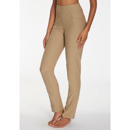 H.I.S. H.I.S Damen Schlupfhose, Gr. 32beige, Obermaterial: 70% Baumwolle, 25% Polyester, 5% Elasthan, unifarben, Basic, Hosen, in Jeans Optik