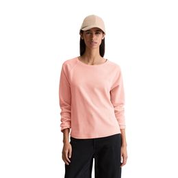 Marc O'Polo Damen Langarmshirt "aus weichem Waffle-Jersey"rose powder, Gr. L, MARC O'POLO DENIM, unifarben, Obermaterial: 100% Baumwolle, Shirts