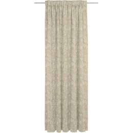 Vorhang Adam, B:142cm H:145cm, beige, Jacquard, Baumwolle, Wohnzimmer, Gardinen, "Flower Cuv&eacute;e Light", aus 100% Bio-Baumwolle
