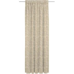Vorhang Adam, B:142cm H:175cm, beige, Jacquard, Baumwolle, Wohnzimmer, Gardinen, "Flower Cuv&eacute;e Light", aus 100% Bio-Baumwolle