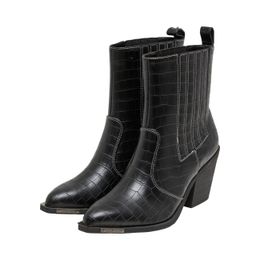 Buffalo Damen Stiefel "Buffalo WEST CHELSEA LO - VEGAN NAPPA", Gr. 41schwarz croco, Kunstfaser, unifarben, Schuhe