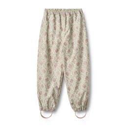 Stoffhose Wheat "Wheat Rainwear Olo Trousers", Kinder, Gr. 116, Normalgr&ouml;&szlig;en, slightly gr&uuml;n flowers, 55% Polyester, 45% Polyurethan, normal, Hosen Stoffhose