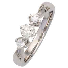 Jobo Damen Diamantring "Ring Wei&szlig;goldring", 58, SI = kleine Einschl&uuml;sse, Diamanten Wei&szlig;gold 585wei&szlig;gold 585, Diamanten, Wei&szlig;gold 585, Fingerringe,