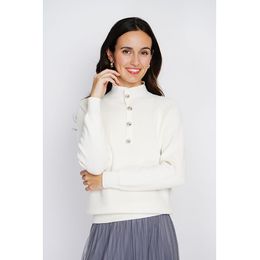 ASSUILI Kaschmir-Pullover in Wei&szlig; - 80% | Gr&ouml;&szlig;e 38 | Damen-pullover-cardigans