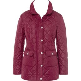 Damen Steppjacke mit Hahnentritt-Muster bordeaux, Gr&ouml;&szlig;e 38
