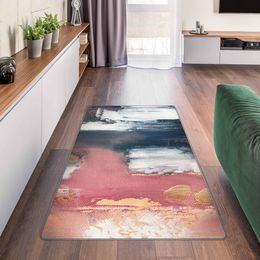 Bilderwelten Teppich Rosa Sturm mit Gold