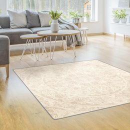 Bilderwelten Teppich Mandala Aquarell Ornament beige - Webteppich Gewebeteppich waschbar - Schlafzimmer Wohnzimmer Esszimmer K&uuml;che