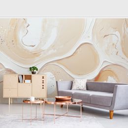 Bilderwelten Fototapete Abstrakte Malerei Beige und Gold