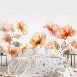 Bilderwelten Fototapete Zarte Aquarell Blumen