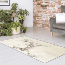 Bilderwelten Teppich Asiatische Zeichnung - Ast mit Blüten