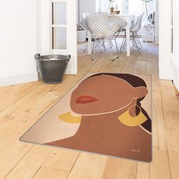 Bilderwelten Teppich Goldene Fächer-Ohrringe