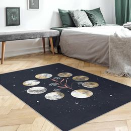 Bilderwelten Teppich Mondphasen und Margeriten