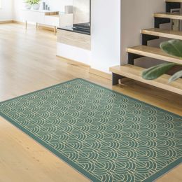 Bilderwelten Teppich Art Deco Vorhang Muster mit Rahmen