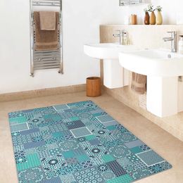 Bilderwelten Teppich Marokkanische Mosaikfliesen t&uuml;rkis blau