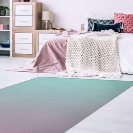 Bilderwelten Teppich Mint-Violett Farbverlauf - abstrakt Webteppich Gewebeteppich waschbar - Schlafzimmer Wohnzimmer Esszimmer K&uuml;che