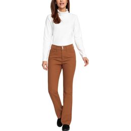 CR&Eacute;ATION L Damen Bootcut-Jeans mit Push-up-Effekt cognac Gr&ouml;&szlig;e 19