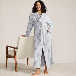 LANDS' END Bademantel mit Schalkragen, Damen,  Grau, Polyester, by Lands' End