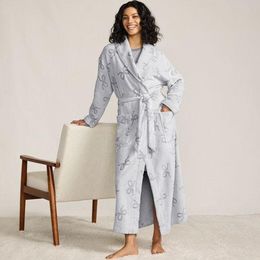LANDS' END Bademantel mit Schalkragen, Damen,  Grau, Polyester, by Lands' End