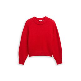 Tom Tailor Denim Damen Oversize Strickpullover, rot, Uni, Gr. XL