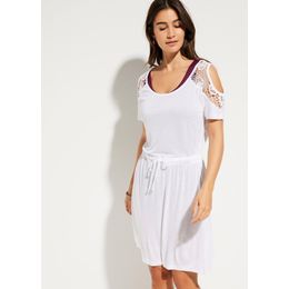 bonprix Transparentes Strandkleid aus Viskose, wei&szlig;