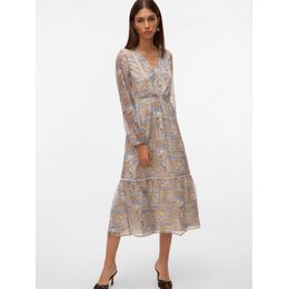 V&eacute;ro Moda VERO MODA Kleid 'VMLISA LULU' Damen Gr&ouml;&szlig;e 42 beige / sand / blau / schwarz Winterkleid