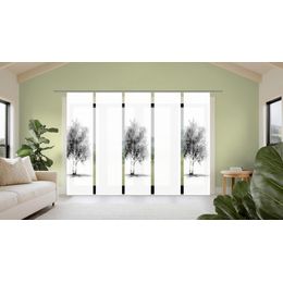 Schiebegardine Home Wohnideen "TREE", grau, B:60cm H:245cm, Polyester, Gardinen, Schiebewand Seidenoptik, SET, Digitaldruck