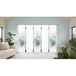Schiebegardine Home Wohnideen "LOTUS", mint, B:60cm H:245cm, Polyester, Gardinen, Schiebewand Seidenoptik, SET, Digitaldruck