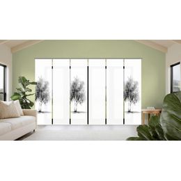 Schiebegardine Home Wohnideen "TREE", grau, B:60cm H:245cm, Polyester, Gardinen, Schiebewand Seidenoptik, SET, Digitaldruck