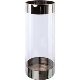 Bodenvase CREATIV DECO, transparent, H:40cm &Oslash;:15cm, Glas, Vasen, mit silberfarbenen Absetzungen