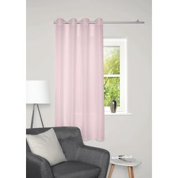 Vorhang HOME BASICS "BENOGA", rosa, B:135cm H:175cm, Polyester, Gardinen, Ösenschal, Uni, Dekostruktur