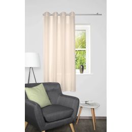 Vorhang HOME BASICS "BENOGA", beige, B:135cm H:175cm, Polyester, Gardinen, Ösenschal, Uni, Dekostruktur